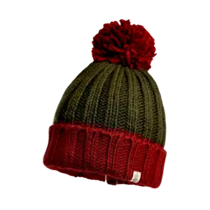 NIRVANNA DESIGNS Nirvanna Designs Cherry Pom Beanie Burgundy/olive