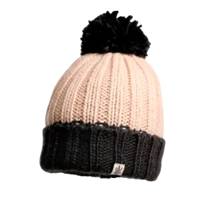 NIRVANNA DESIGNS Cherry Pom Beanie - Charcoal/pink Quartz