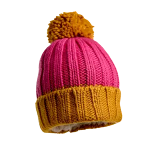 NIRVANNA DESIGNS Cherry Pom Beanie - Charcoal/pink Quartz