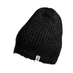 NIRVANNA DESIGNS Nirvanna Designs Tudor Ribbed Beanie Charcoal