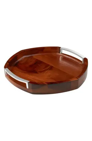 NAMBE Rivet Handle Tray - Brown