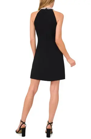 CECE DUPRAZ Faux Pearl Collar A-line Dress