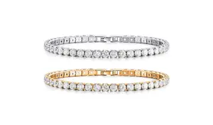 DONATELLO GIAN Name' 2-pack Crystal Tennis Bracelets - Silver