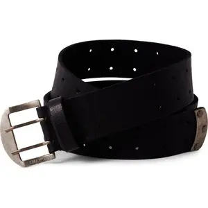 Free People Double Cross Leather Belt - Black