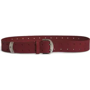 Free People Double Cross Leather Belt - Crimson