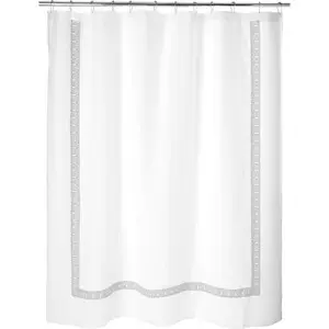 MATOUK Ophelia Linen Shower Curtain - Sterling