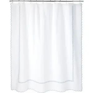 MATOUK Classic Chain Scallop Shower Curtain Hazy Blue
