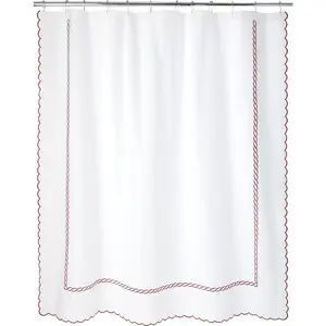MATOUK Classic Chain Scallop Shower Curtain Red