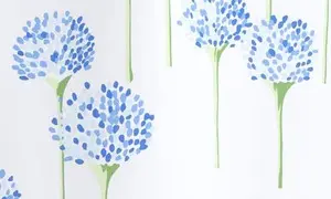 MATOUK Floral Shower Curtain - Azure
