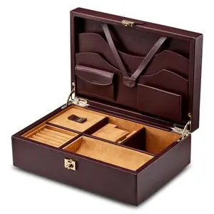 Wolf Ida Travel Zip Jewelry Portfolio - Chestnut