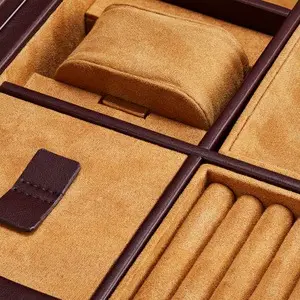 Wolf Ida Travel Zip Jewelry Portfolio - Chestnut