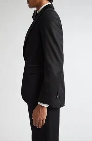 BODE Barathea Peak Lapel Wool Tuxedo Jacket