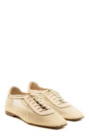 ANDREA GOMEZ Antonia Clear Mesh Flat - Beige