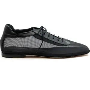 ANDREA GOMEZ Antonia Clear Mesh Flat - Black