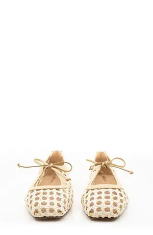 ANDREA GOMEZ Amelia Raffia Ballet Flat - Natural Raffia