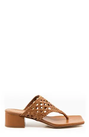 ANDREA GOMEZ Brenda Woven Nappa Leather Sandal - Camel