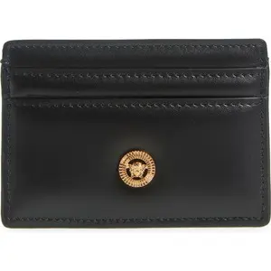 Versace Medusa Leather Card Case - Black-versace Gold