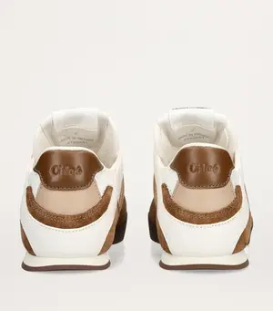 Chloé Kick Leather Lace Up Sneakers - Brown