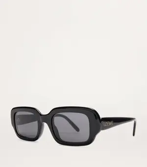 Loewe Acetate Rectangular Slim Sunglasses - Black