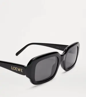Loewe Acetate Rectangular Slim Sunglasses - Black