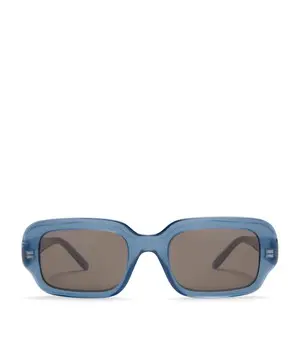 Loewe Acetate Rectangular Slim Sunglasses Blue