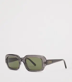 Loewe Acetate Rectangular Slim Sunglasses - Grey