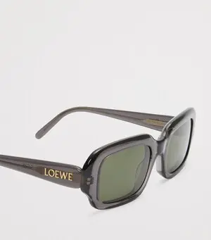 Loewe Acetate Rectangular Slim Sunglasses - Grey
