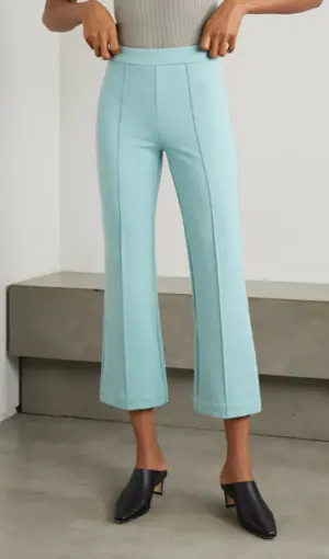 Staud Knack Cropped Stretch-jersey Straight-leg Pants Mint