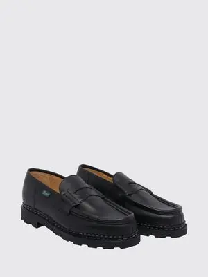 Paraboot Smooth Calfskin Penny Loafers With Lug Sole