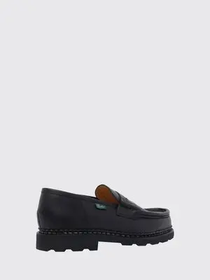 Paraboot Smooth Calfskin Penny Loafers With Lug Sole