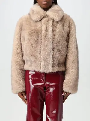 STAND STUDIO Fur Coat Beige