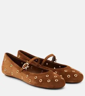 Women's Studded Suede Flats