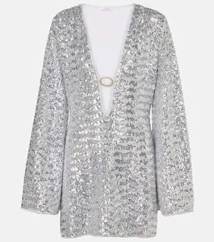 Oseree Lumière O Sequined Beach Cover-up - Silver