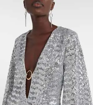 Oseree Lumière O Sequined Beach Cover-up