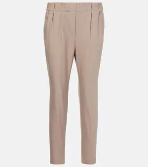 Brunello Cucinelli Cotton-blend Slim Trousers