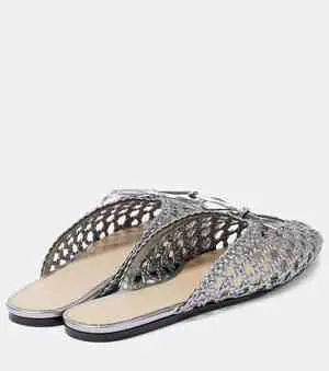 Le Monde Beryl Regency Woven Leather Mules