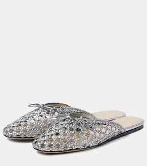 Le Monde Beryl Regency Woven Leather Mules