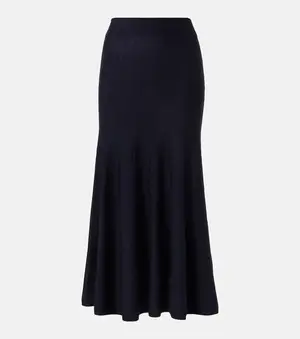 Khaite Mayu Wool Midi Skirt