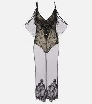 Attico Sheer Lace Bodysuit
