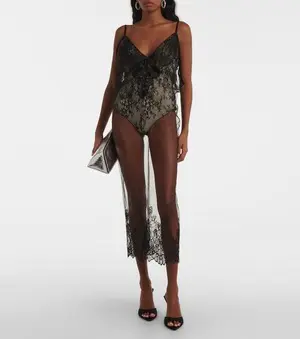 Attico Sheer Lace Bodysuit