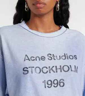 Acne Studios Logo Cotton And Hemp Jersey T-shirt