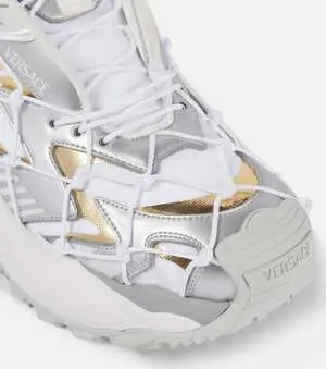 Versace Mercury Leather-trimmed Sneakers