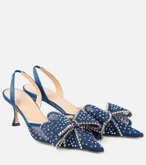 Mach & Mach Cadeau 65 Embellished Slingback Pumps - Blue