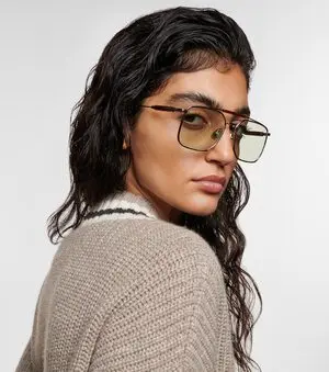 Brunello Cucinelli Sartorial Sunset Square Sunglasses - Silver