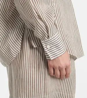 Brunello Cucinelli Striped Linen And Silk Shirt