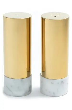 ANNA NEW YORK Coluna Dual Salt & Pepper Set - White And Gold