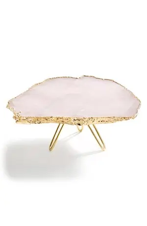 ANNA NEW YORK Torta Rose Quartz Cake Plate - Rose Pink Gold