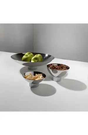 ANNA NEW YORK Striations Fruit Bowl - Silver