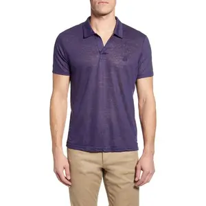 Vilebrequin Solid Linen Jersey Polo Shirt - Blue