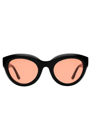 Illesteva Wellington Cat Eye Sunglasses - Black/guava